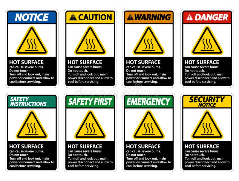 Hot Surface Sign on White Background Stock Vector - Illustration of ...