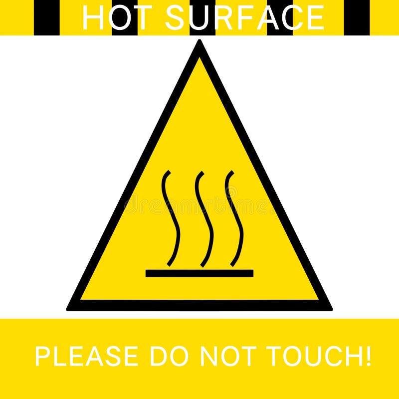 Hot surface warning sign stock vector. Illustration of indicator ...