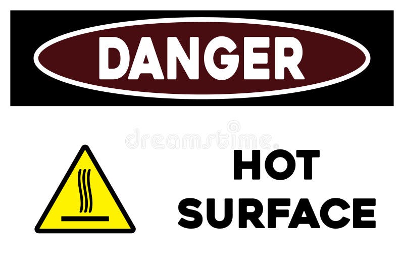 Sign warning hot surface stock vector. Illustration of vector - 98671114