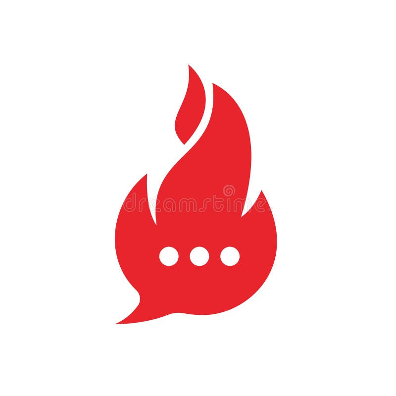 Hot Talk Vector Logo Design. Fire Chat Icon Logo Design Concept. Stock ...