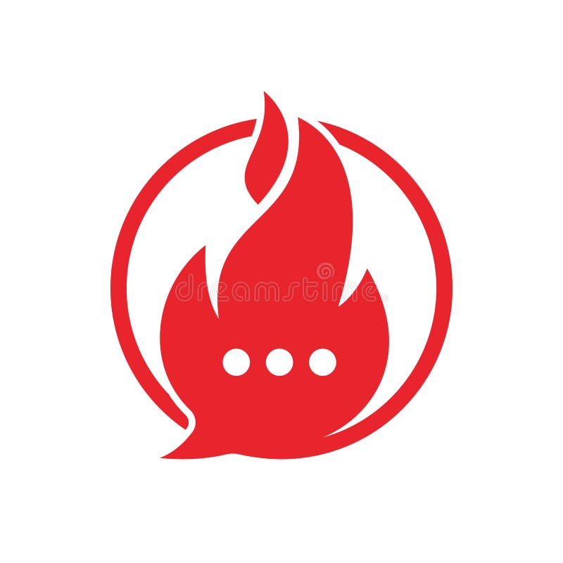 Fire Chat Vector Logo Design. Flame Talk Logo Design. Stock Vector ...