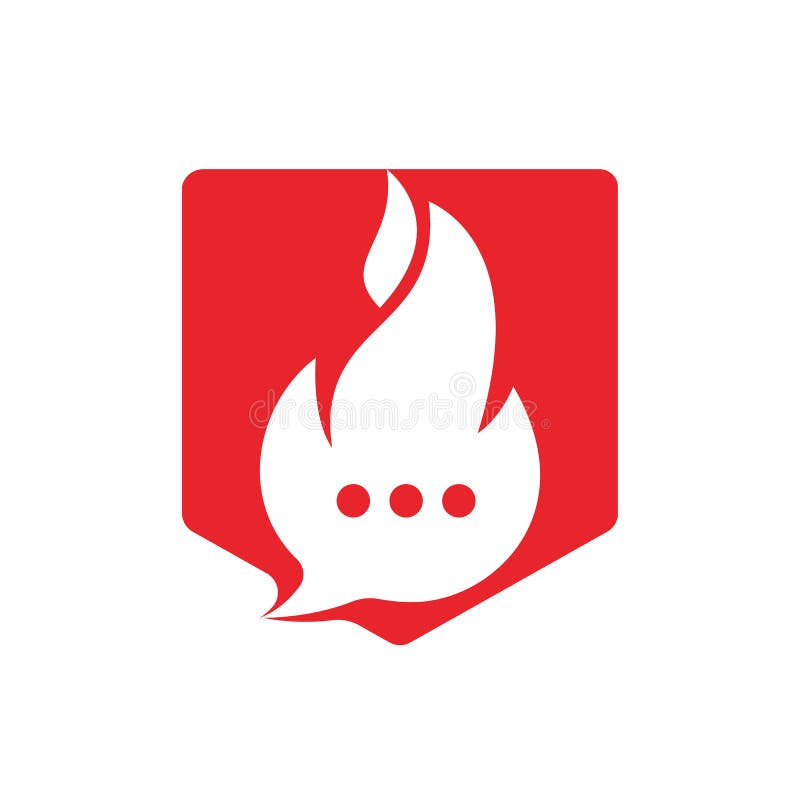 Hot Talk Vector Logo Design. Fire Chat Icon Logo Design Concept. Stock ...