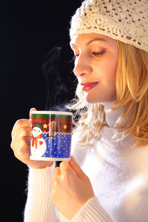 Hot tea stock photo. Image of steam, winter, beverage, woman - 317224