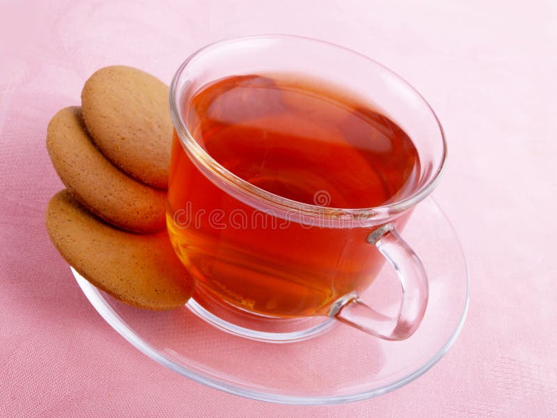 Hot tea stock image. Image of drink, pink, cookies, clear - 3835347