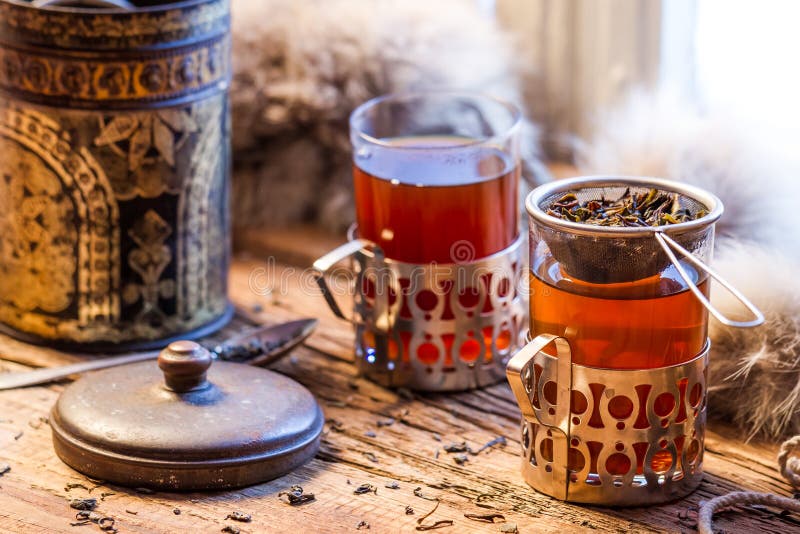 Hot Tea Brewed in the Old Style Stock Image - Image of drink, indoors ...