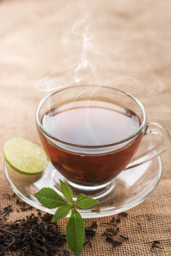 Hot Tea of Cup with Slice of Lemon Stock Image - Image of closeup ...