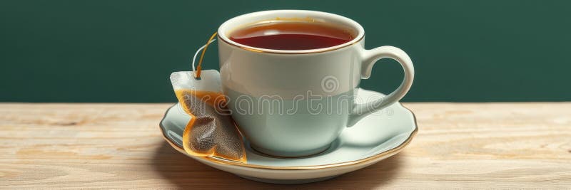 Hot Tea in a Delicate Cup on a Wooden Surface with a Calming Background ...