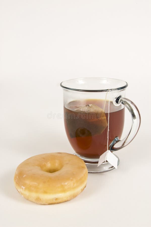 Hot Tea with Donut 2 stock photo. Image of copy, glazed - 54275826