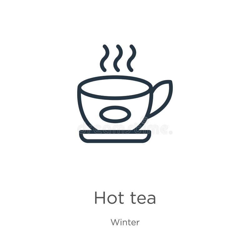 Hot Tea Icon. Thin Linear Hot Tea Outline Icon Isolated on White ...