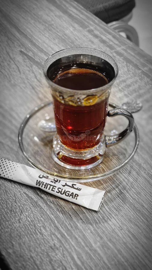 Hot tea in kuwait summer stock image. Image of white - 254051805