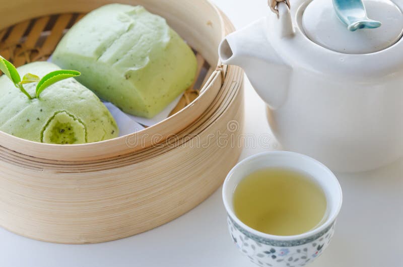 Hot tea and Mantou stock image. Image of chinese, mantou - 38096475