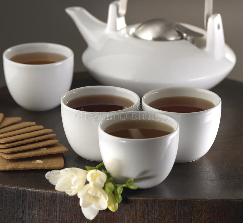 Hot Tea set with cookies stock image. Image of teatime - 53714263