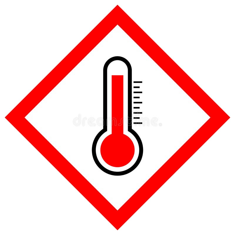 High Temperature Warning Sign Stock Vector - Illustration of rise, sign ...