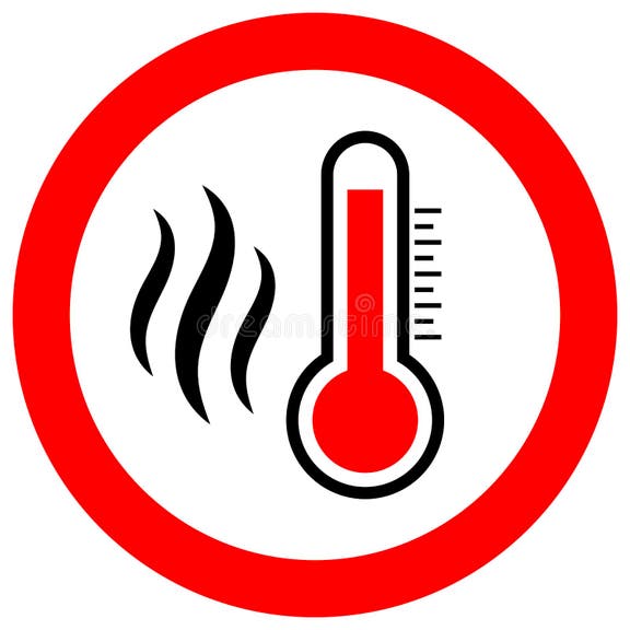 Hot Temperature Warning Sign Stock Vector - Illustration of flat, icons ...