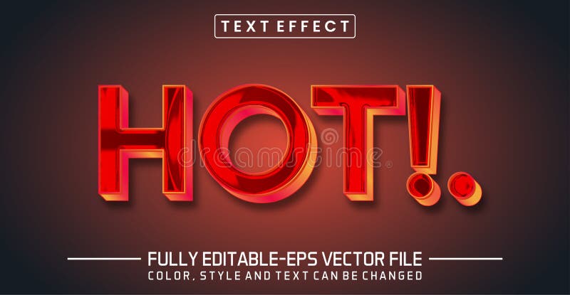 Hot Text Editable Style Effect Stock Vector - Illustration of retro ...