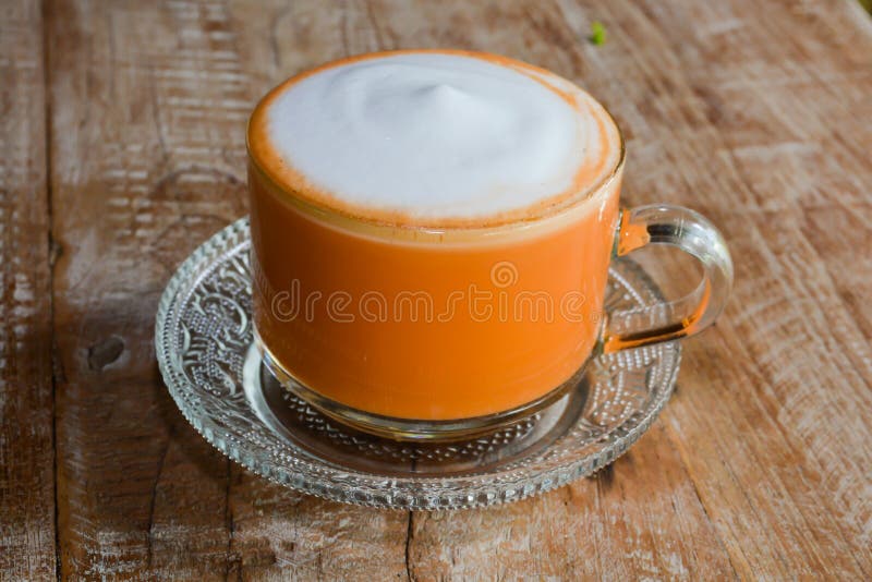Thai milk tea stock photo. Image of pouring, beverage - 111690310