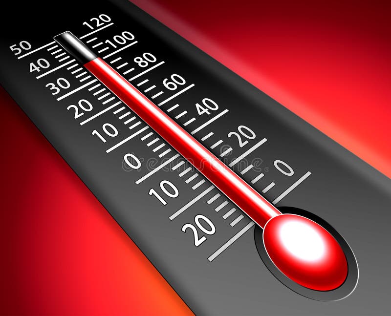 Thermometer Red Hot stock illustration. Illustration of earth - 18155915