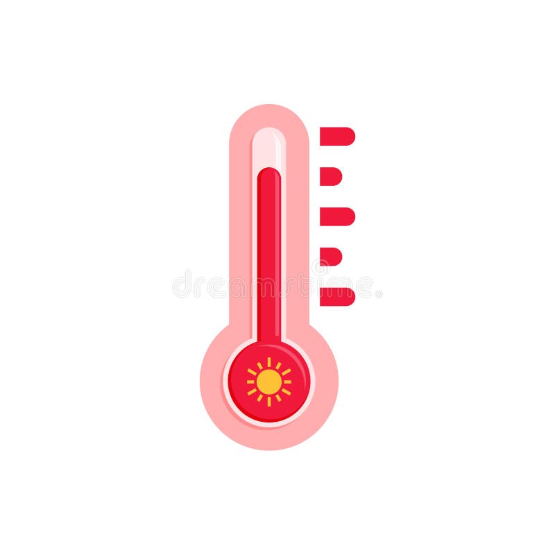 Hot Thermometer Vector Illustration in Flat Style Design Stock Vector ...