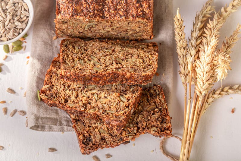 Hot Tin Wholemeal Bread with Mix of Seeds Stock Photo - Image of bakery ...