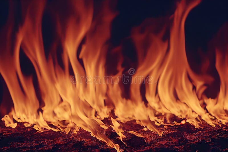 Hot Tongues Blaze Fire Flame from Burning Fire Stock Illustration ...