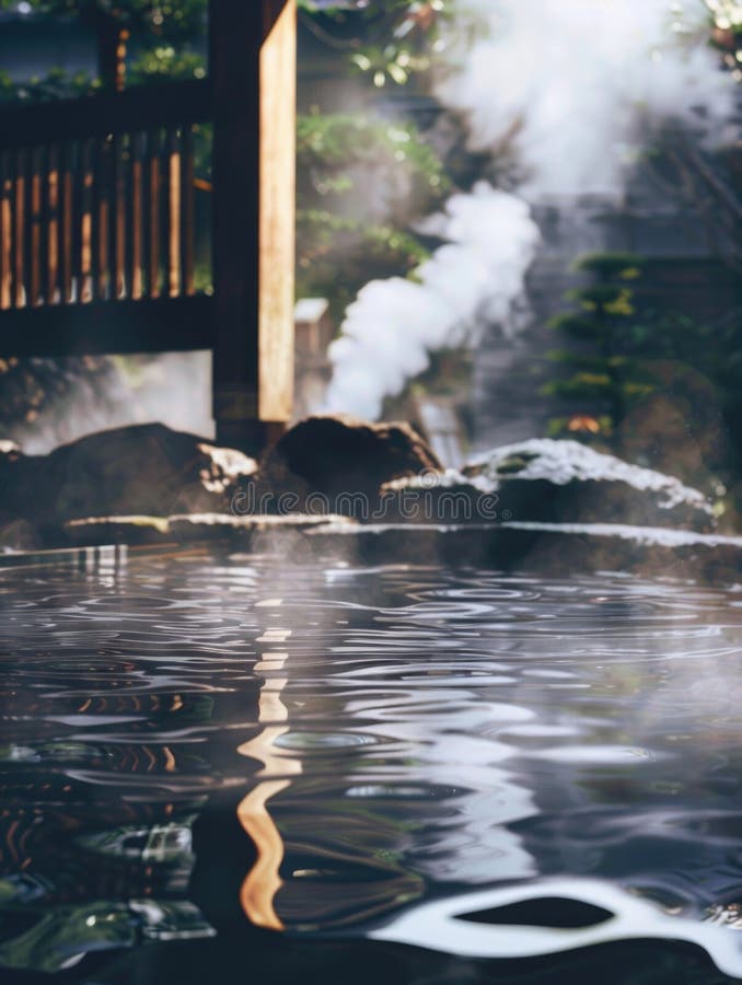 A Hot Tub with Steam Rising from it Stock Image - Image of view ...