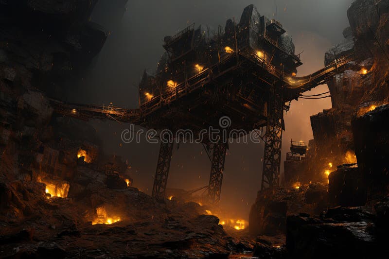 Underground Mine Tunnel, Mining Industry Stock Illustration ...