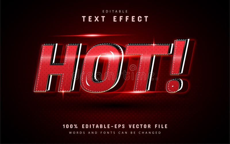 Hot vector text effect stock vector. Illustration of text - 255846854
