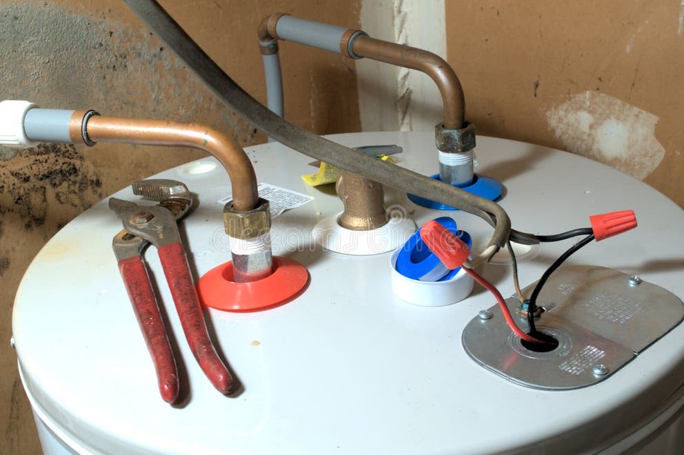 Hot Water Heater Installation Stock Image - Image of house, tool: 26347467