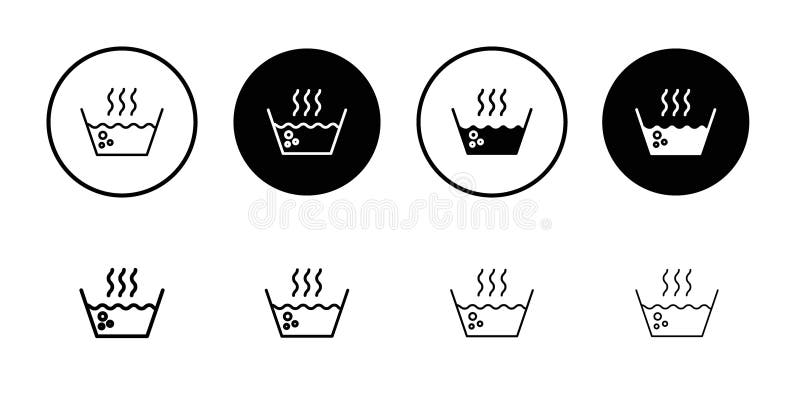 Hot Water Icon Flat Fill Set Collection Stock Vector - Illustration of ...