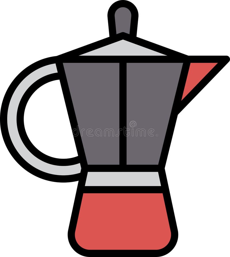 Hot Water Kettle for Making Coffee Icon Illustration in Line Style ...