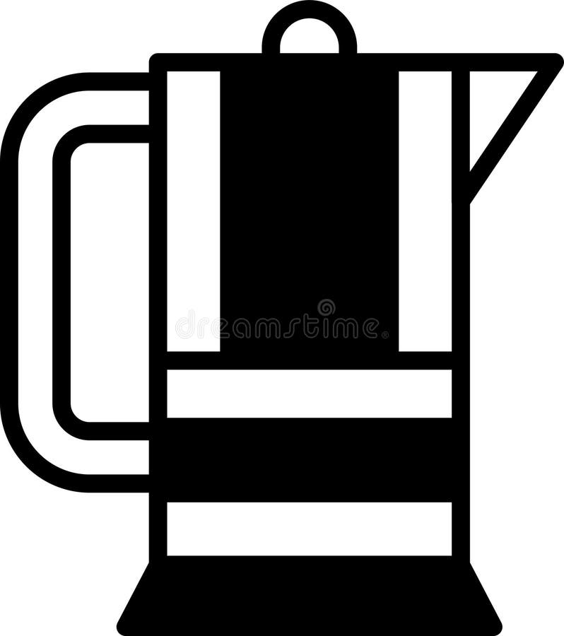 Hot Water Kettle for Making Coffee Icon Illustration in Line Style ...