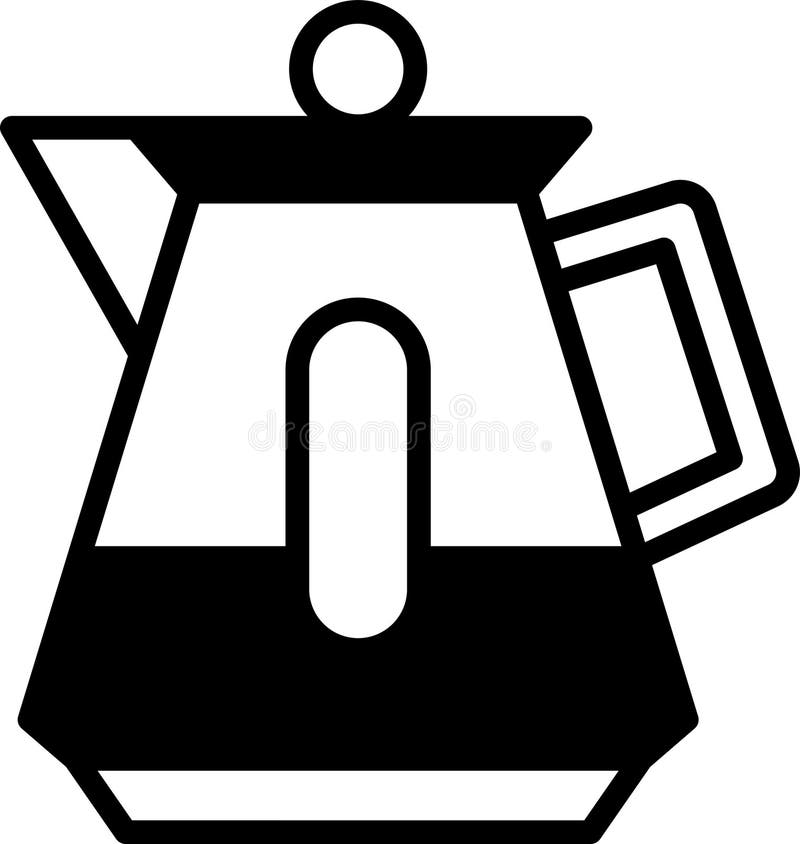 Hot Water Kettle for Making Coffee Icon Illustration in Line Style ...