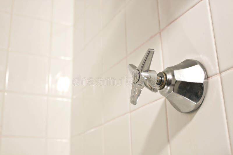 Hot Water Knob stock image. Image of tiles, wash, metal - 10593797