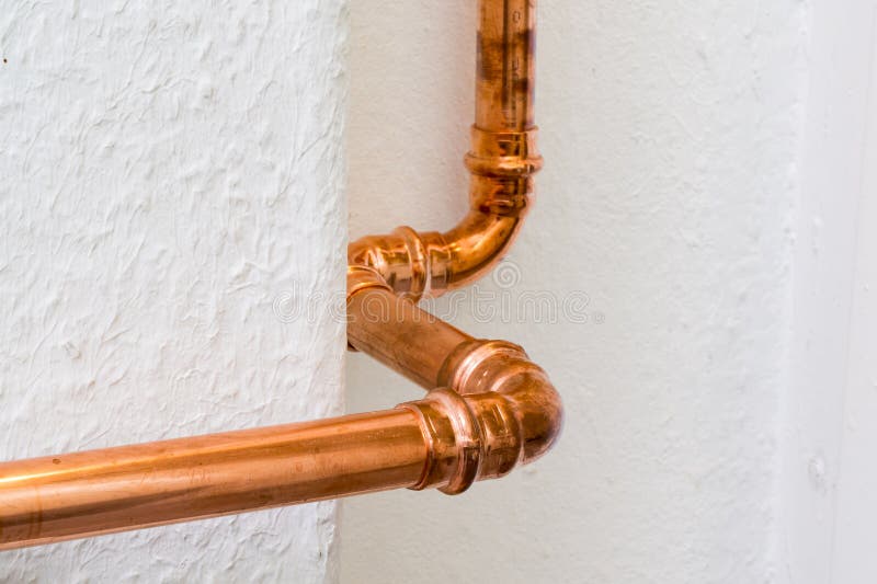 Hot Water Pipe in a Building, Construction Around a Corner Stock Photo ...