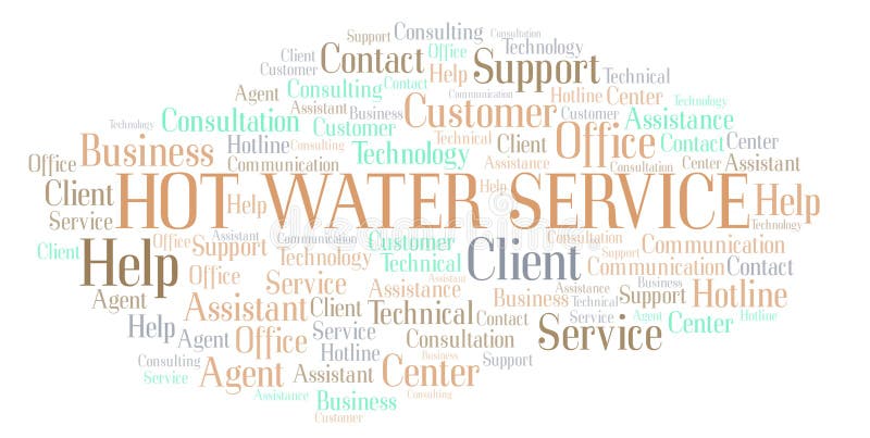 Hot Water Service Word Cloud. Stock Illustration - Illustration of ...