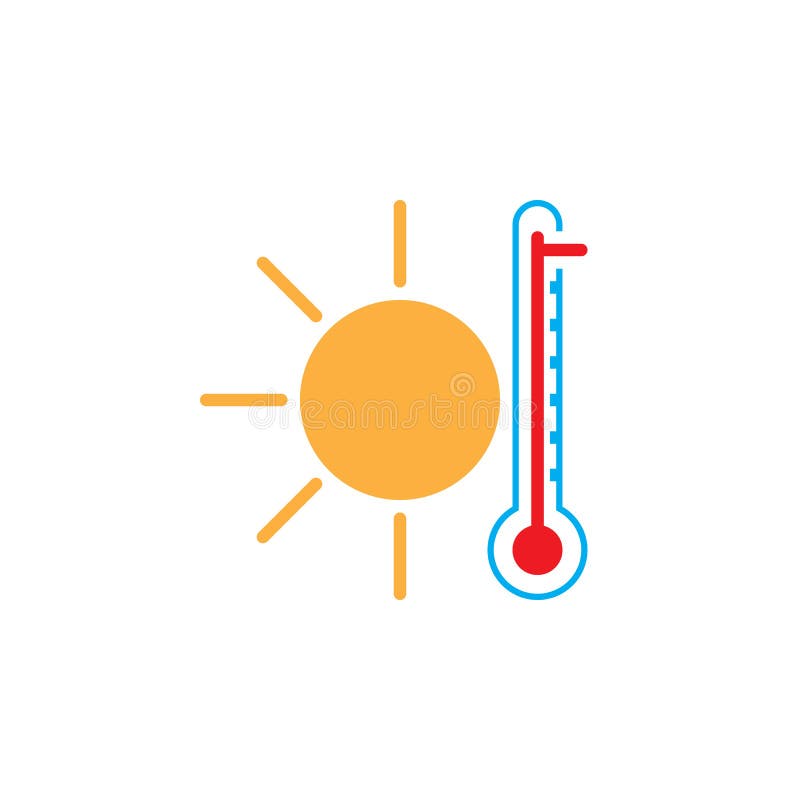 Hot Weather Icon Isolated on White Background. Vector Illustration ...