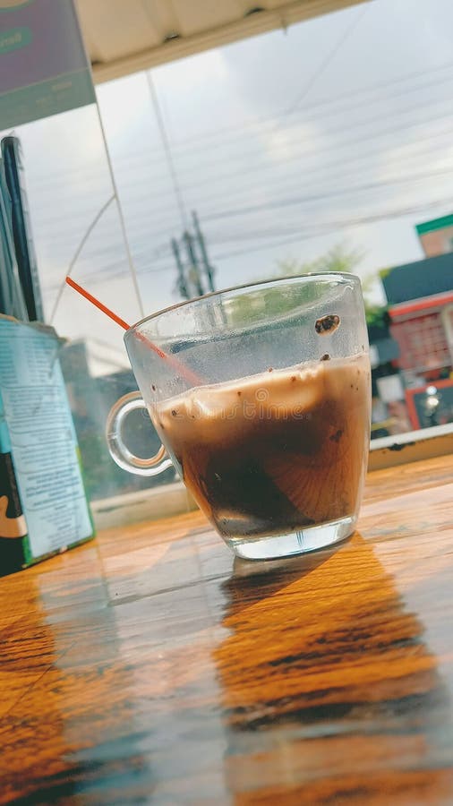 Hot Weather with a Sip of Sweet Cold Chocolate Stock Photo - Image of ...