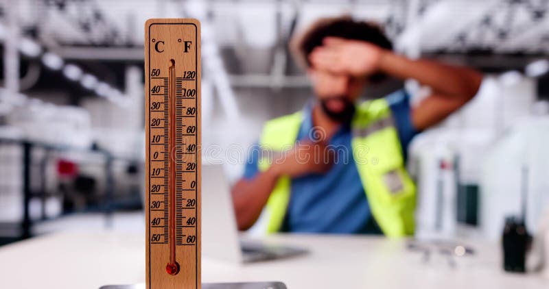 Hot Weather Temperature Rise at Factory Stock Illustration ...
