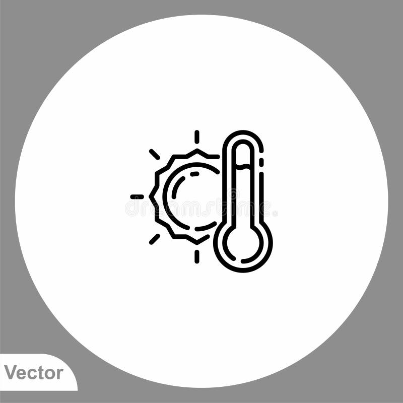 Hot Weather Vector Icon Sign Symbol Stock Vector - Illustration of ...