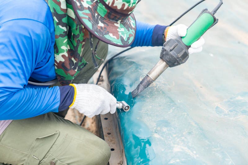 Hot-wedge Welding Patch Canvas and Stainless Roller Compress Plastic ...