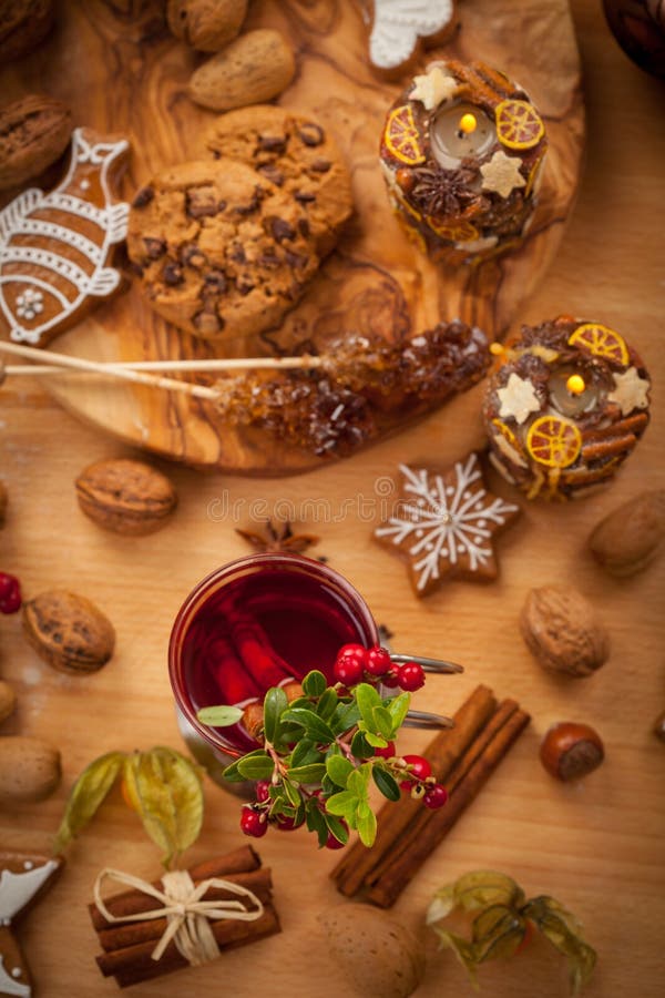 Hot Wine Punch with Cookies Stock Image - Image of life, holiday: 28058187