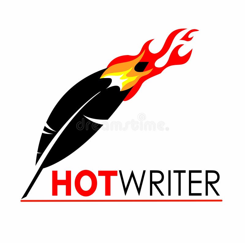 Hot Writer Logo Design Concept Stock Vector - Illustration of office ...