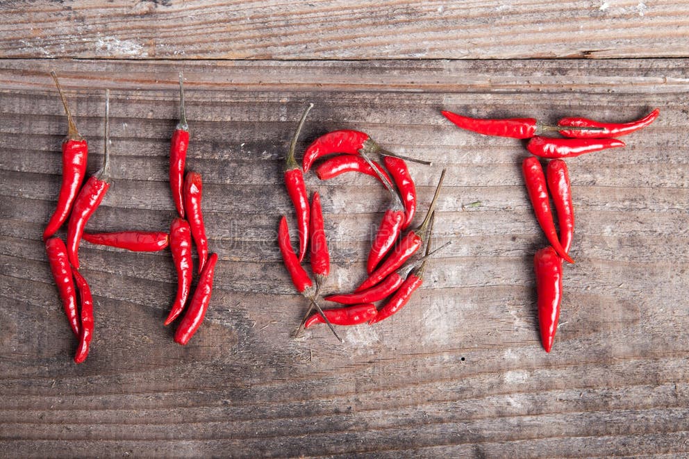 Hot stock photo. Image of word, heat, chili, food, wood - 33991986