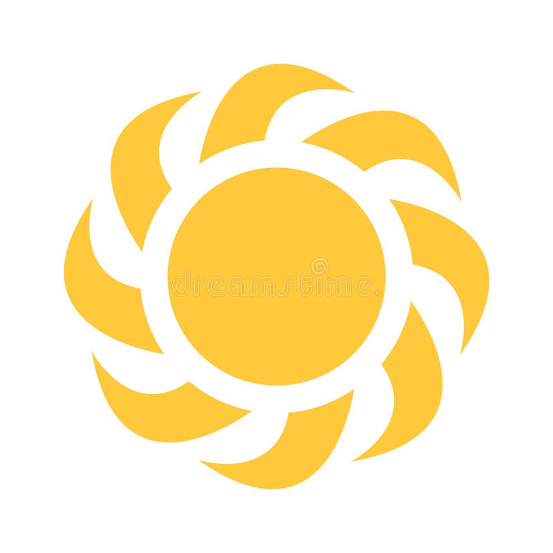 Hot Yellow Sun Circle Shape Stock Vector - Illustration of summer ...