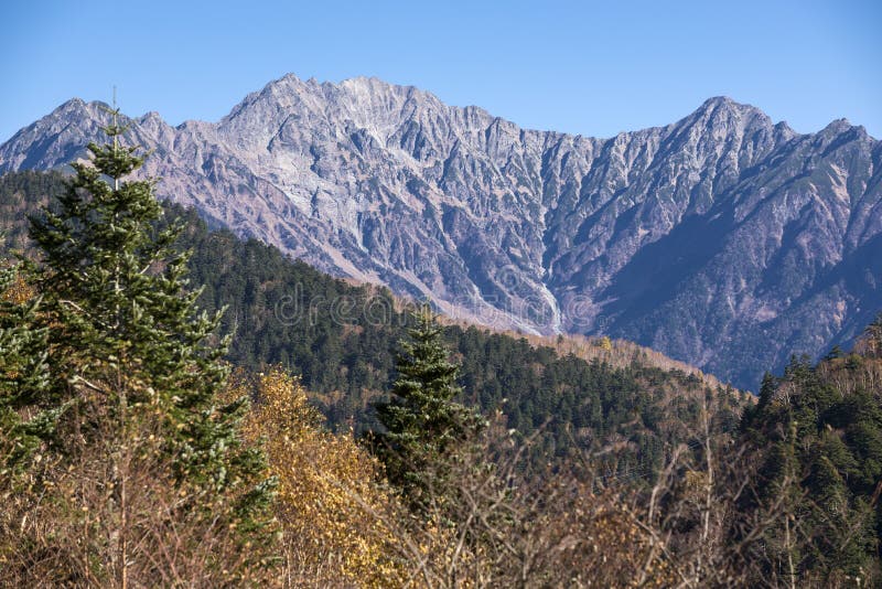 Hotaka Mountain Range and Green Tree in Spring at Kamikochi National ...