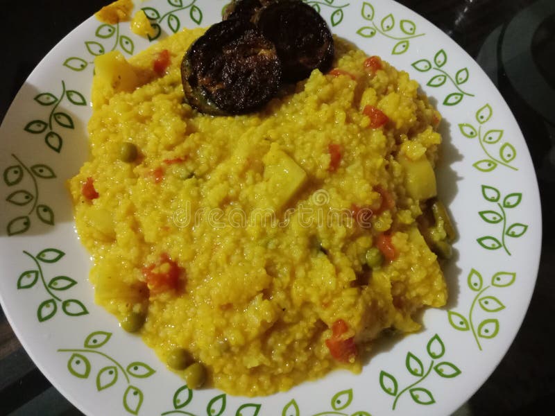 Hotch Potch Indian Food Rice Dal Stock Photo - Image of potch, indian ...