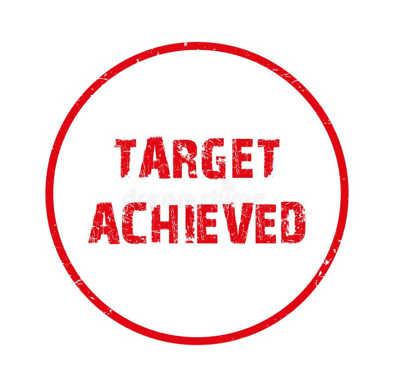 Target Achieved Stamp on White Stock Illustration - Illustration of productivity, performance ...