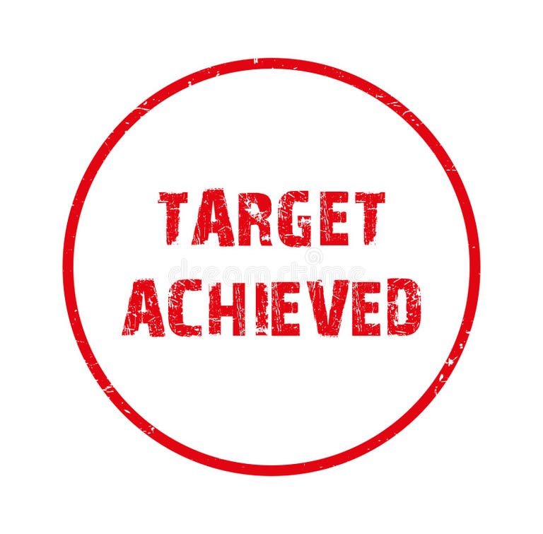 Target Achieved Stamp on White Stock Illustration - Illustration of ...