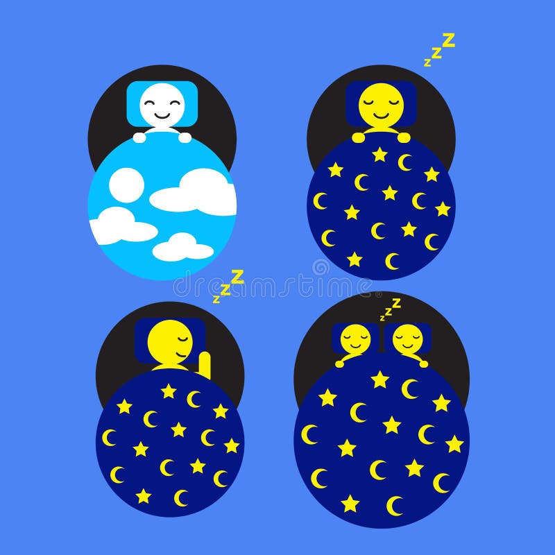 Hotel and Accommodation Sleep Day and Night Stock Vector - Illustration ...