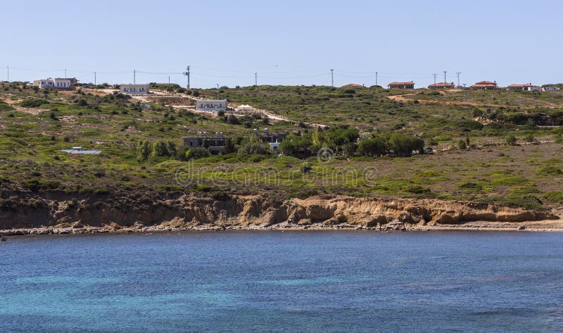 Hotel at Aquarium Bay in Tenedos Stock Image - Image of waters ...